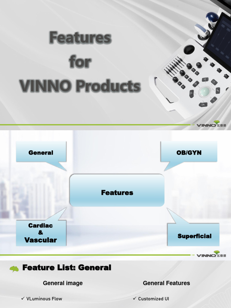 VINNO Ultralydsscannere Feature-Oversigt | PDF | Medical Ultrasound | Heart