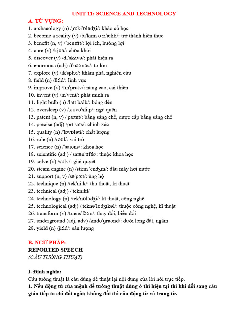 Bài Tập Anh 8 Theo Unit E8 UNIT 11 | PDF