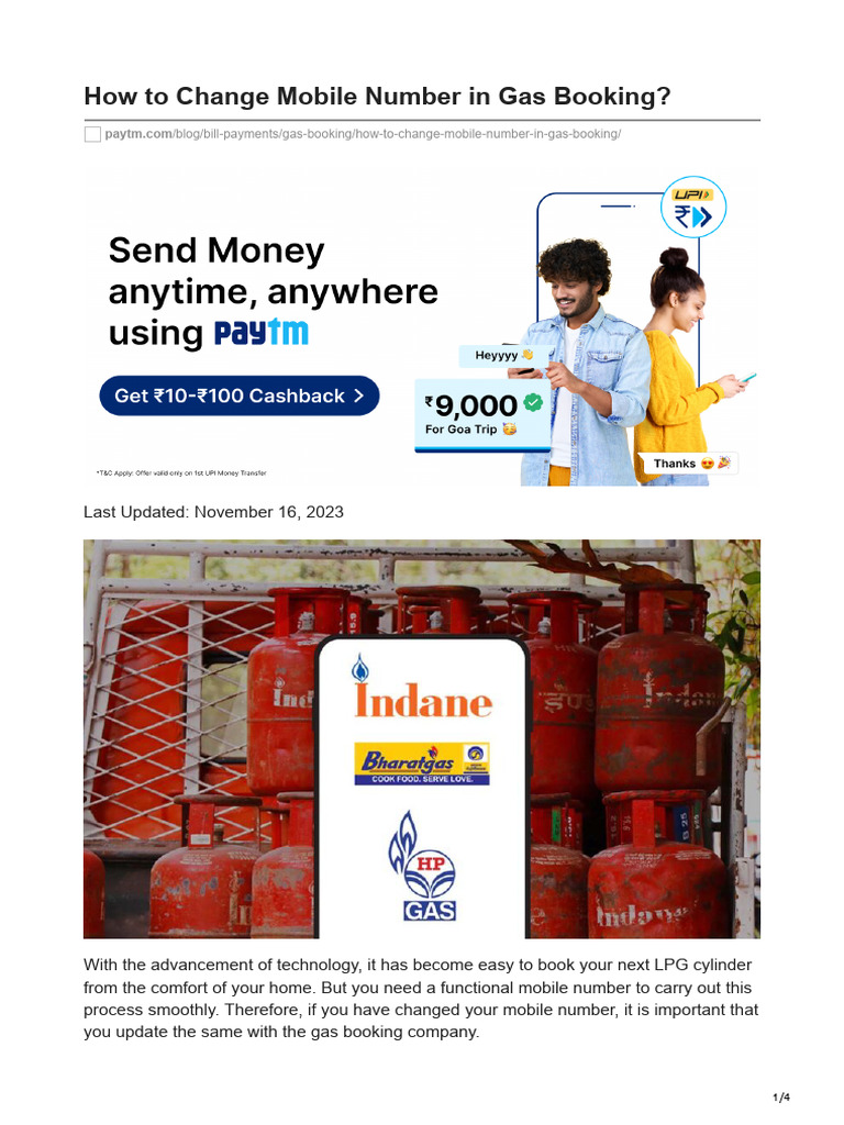 Update Mobile Number for Gas Booking | PDF | Interactive Voice Response ...