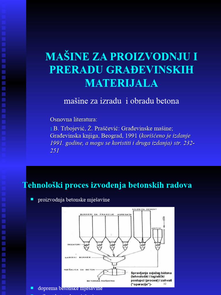 P8 - Gradjevinske Masine Proizvodnja Betona I Armature2015 - 2016 | PDF