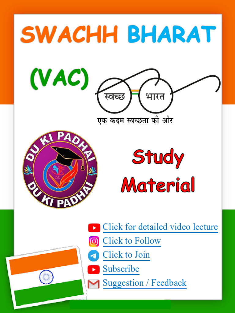 Unit 2 Swachh Bharat Rural And Urban Facets Study Material Pdf
