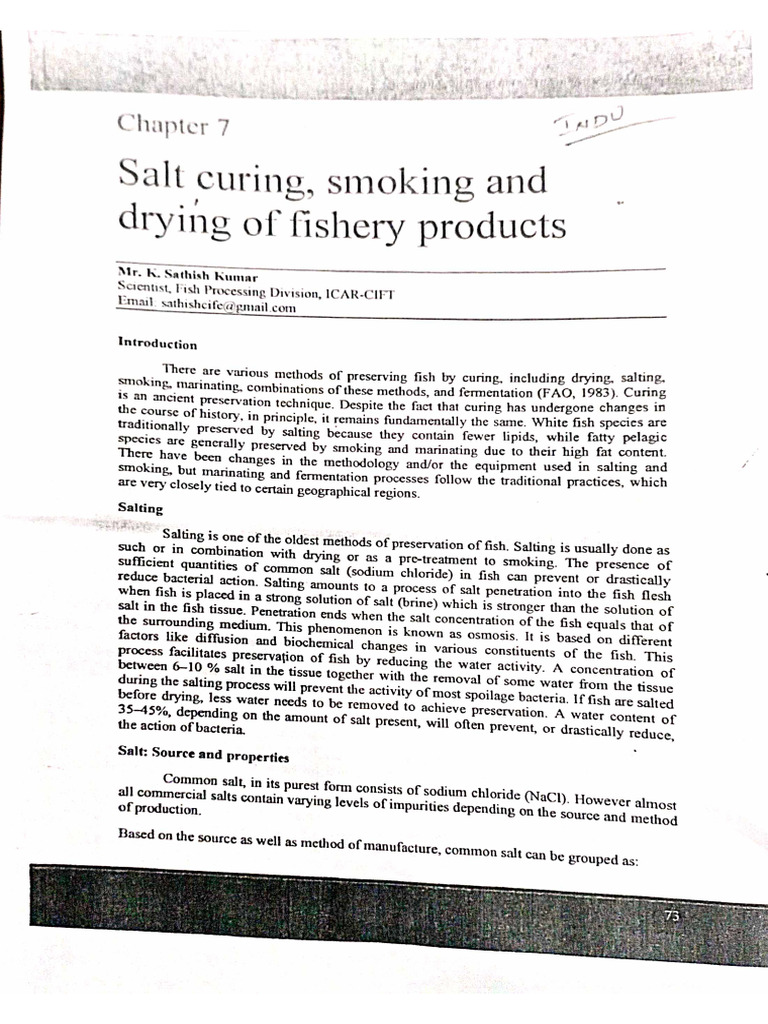 Salting - Curing.smoking of Fish | PDF