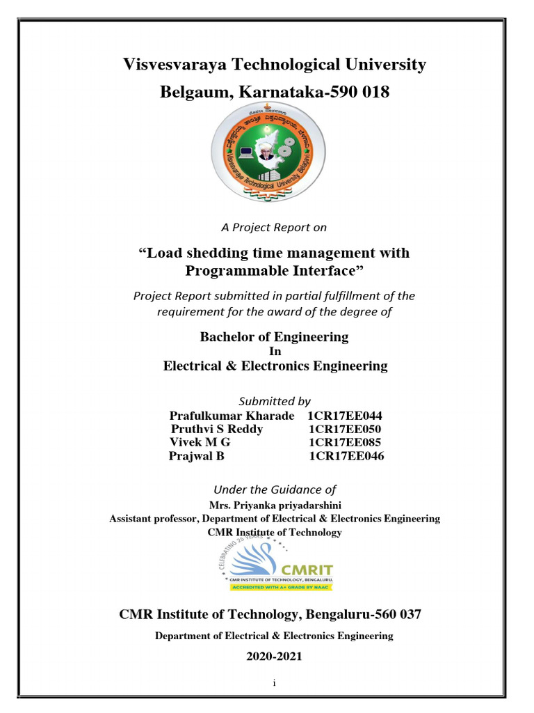 PR3257 Load Shedding Time Management With Programmable Interface Prafulkumar Kharade _ Pruthvi S ...