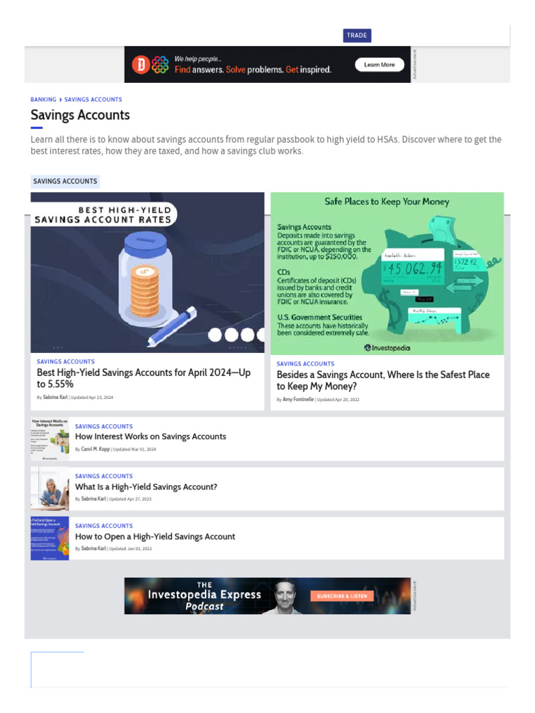 Best High-Yield Savings Accounts 2024 | PDF | Saving | Savings Account