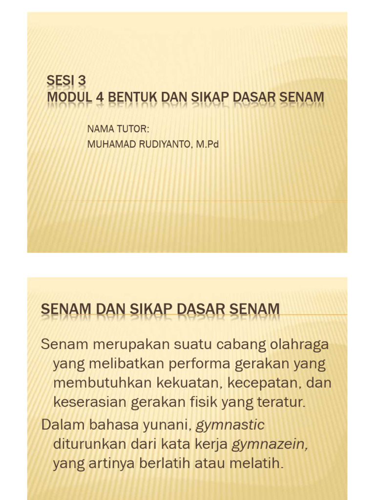 Modul 4 Bentuk Dan Sikap Dasar Senam | PDF | Karier & Perkembangan | Pengembangan Diri
