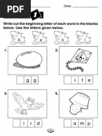 English Vowels and Consonants Grade 1 Worksheet | PDF | Vowel | Phonics