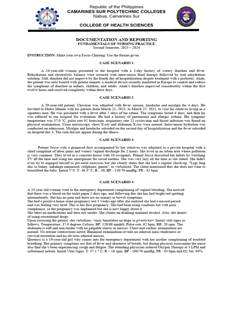 Case Scenario | PDF | Diarrhea | Hospital