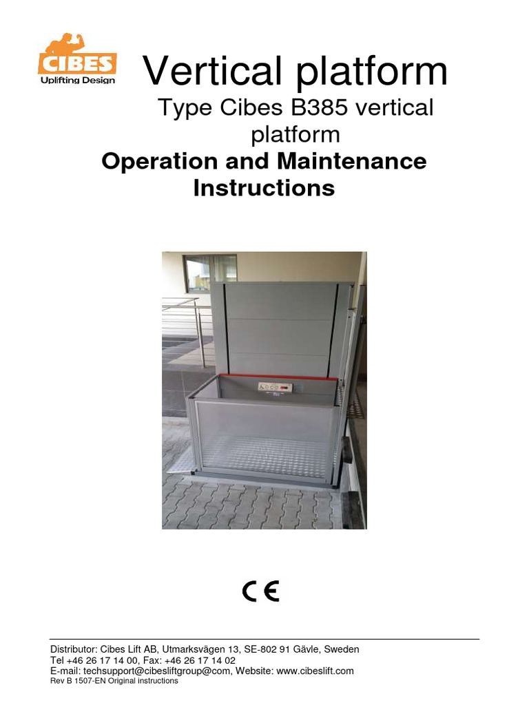 Cibes Operation and Maintenance Lift b385 b1506 en | Download Free PDF ...
