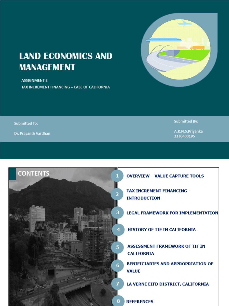 Land Economics and Management: Assignment 2 Tax Increment Financing ...