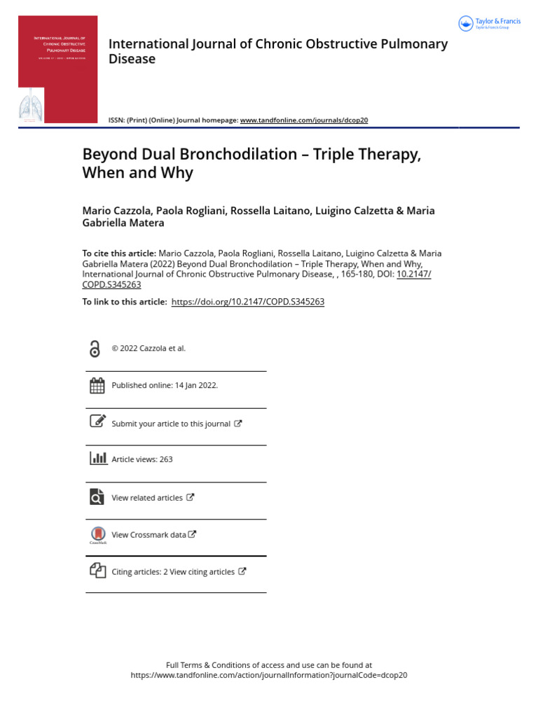 Beyond Dual Bronchodilation - Triple Therapy, When and Why | Download ...