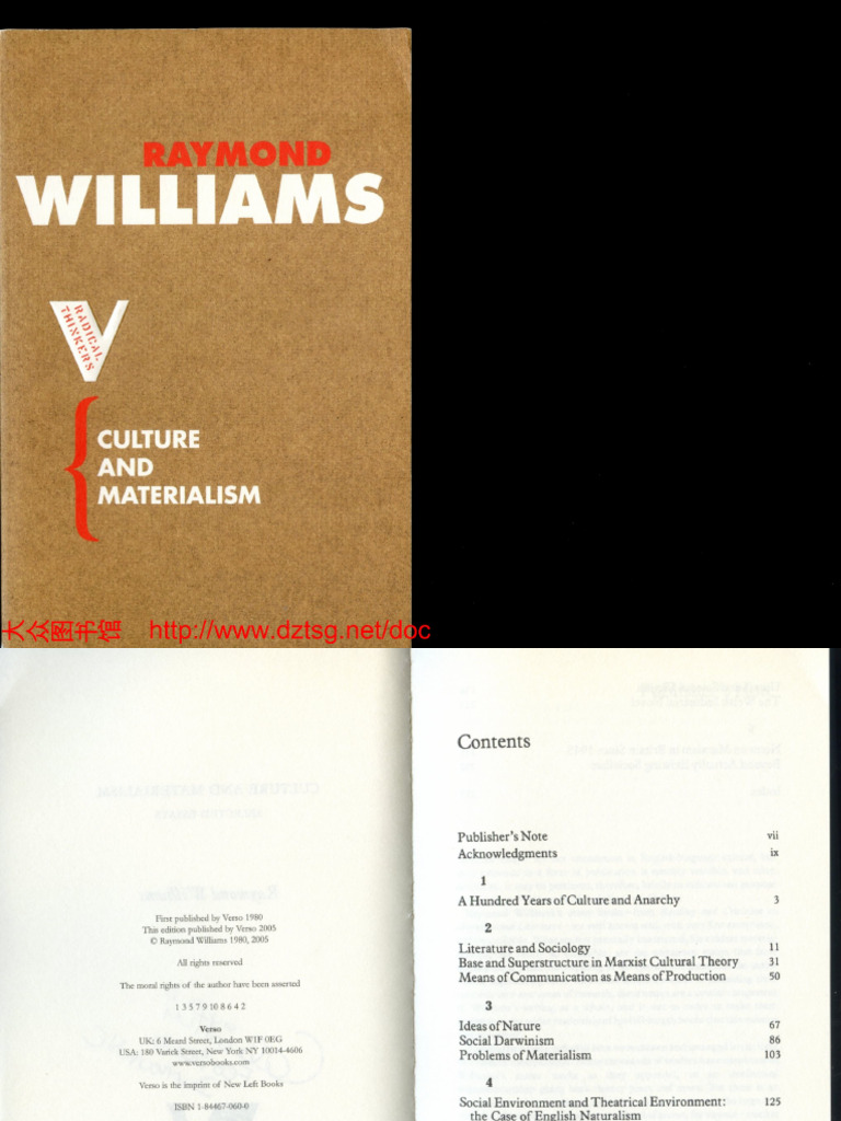 Williams, Raymond - Culture and Materialism (Radical Thinkers) - Verso ...