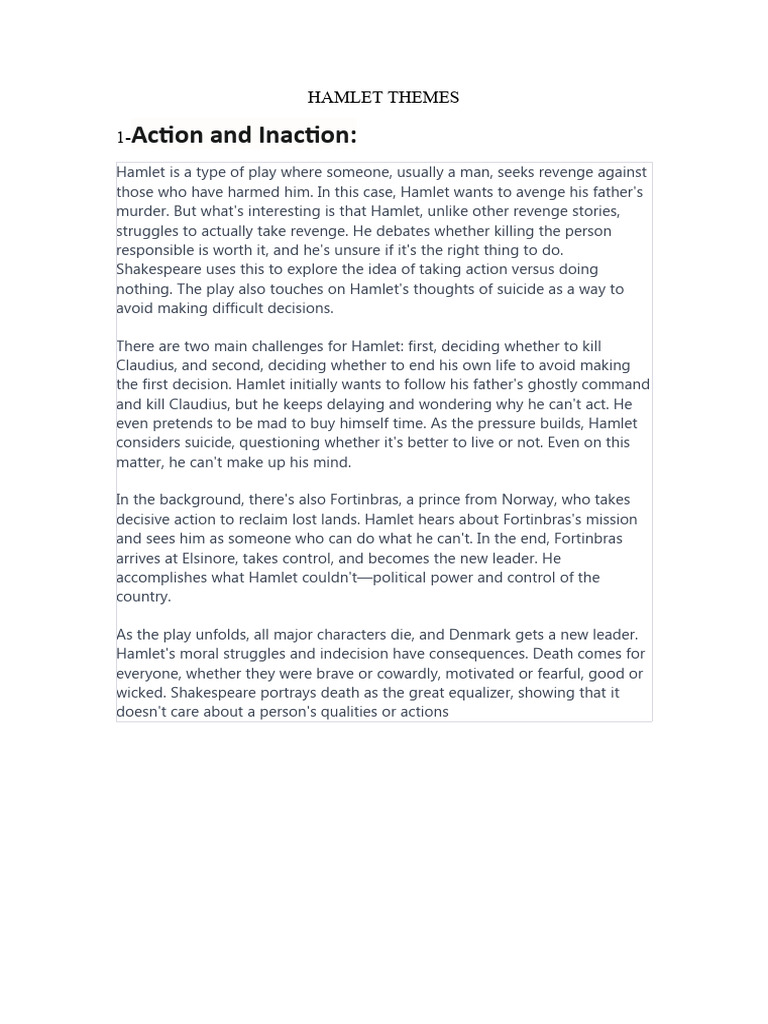 Hamlet Themes | Download Free PDF | Hamlet