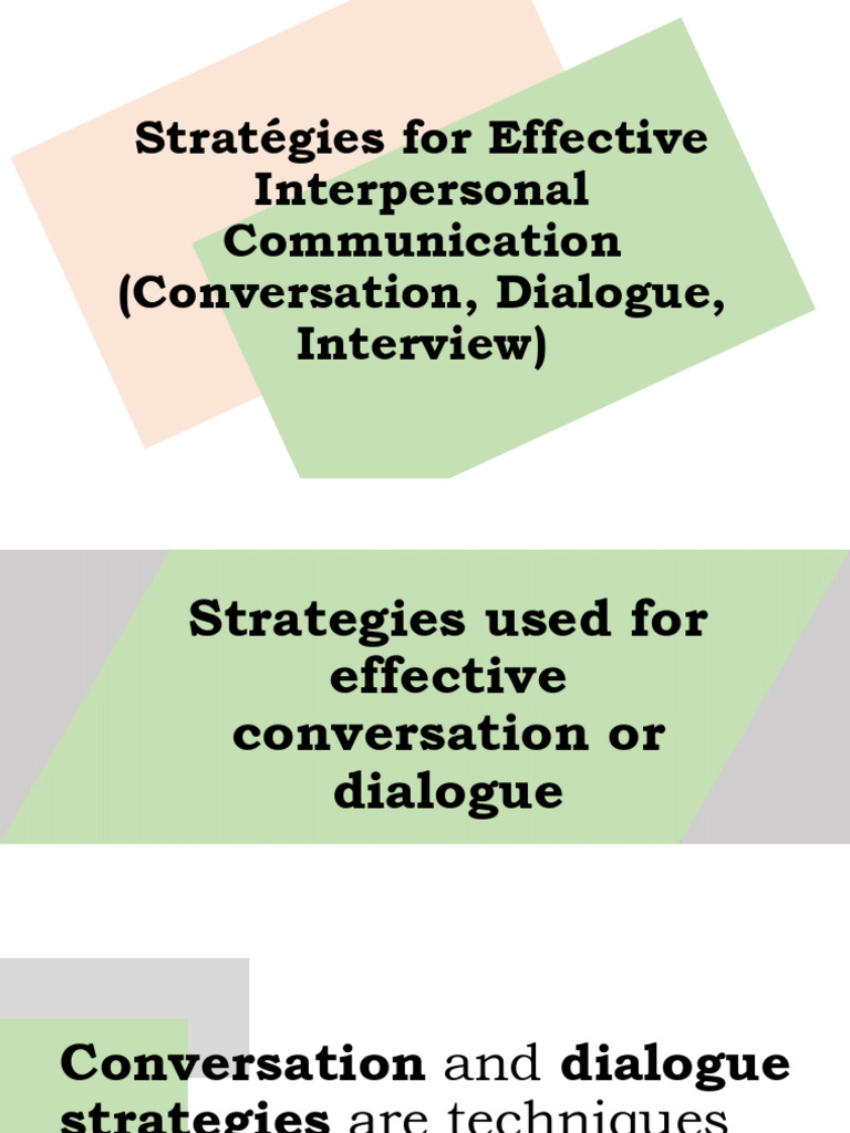 G7 Stratégies For Effective Interpersonal Communication | PDF ...