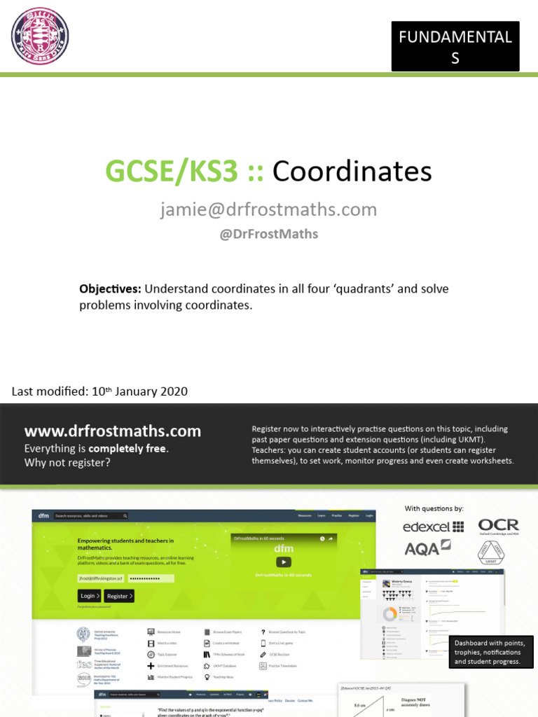 GCSE Coordinates | PDF | Cartesian Coordinate System | Circle