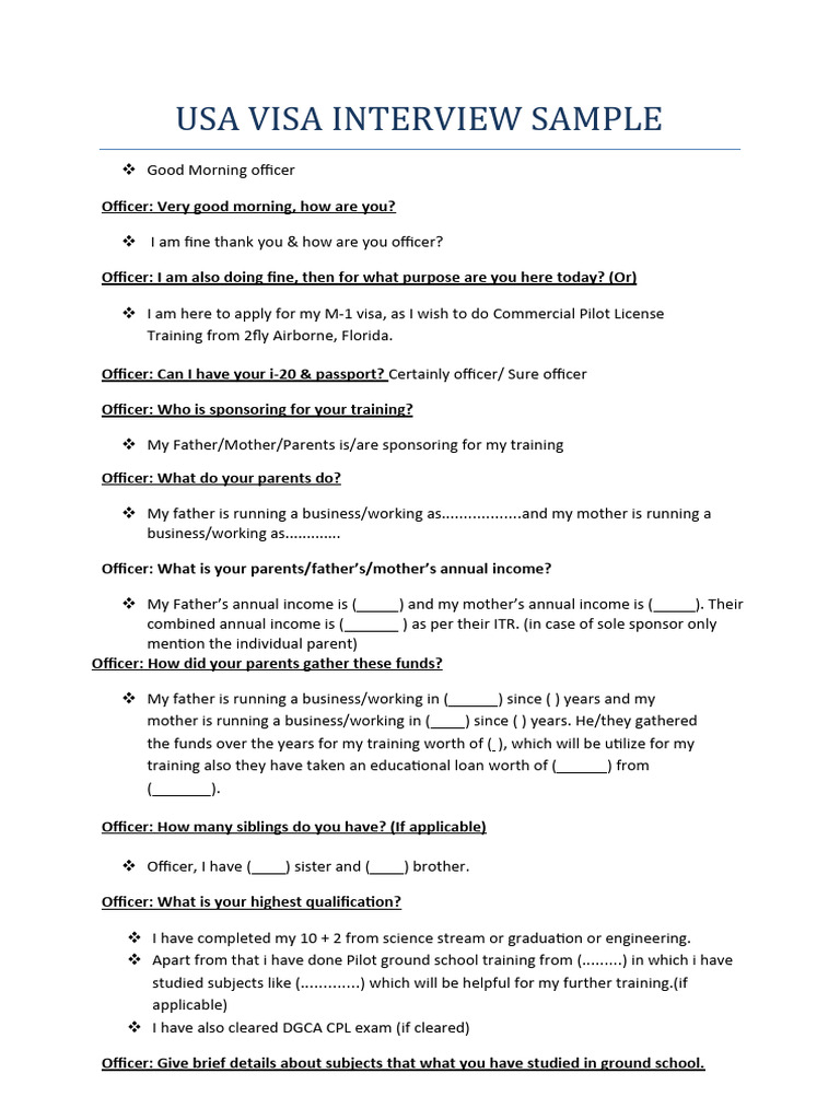 Usa Interview Questions - Updated | Download Free PDF | Aviation ...