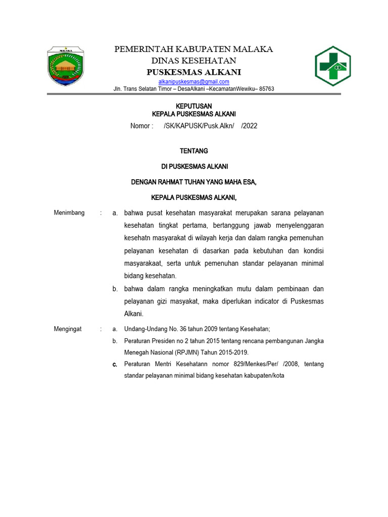 SK Tentang Pelaksanaan SKP | PDF