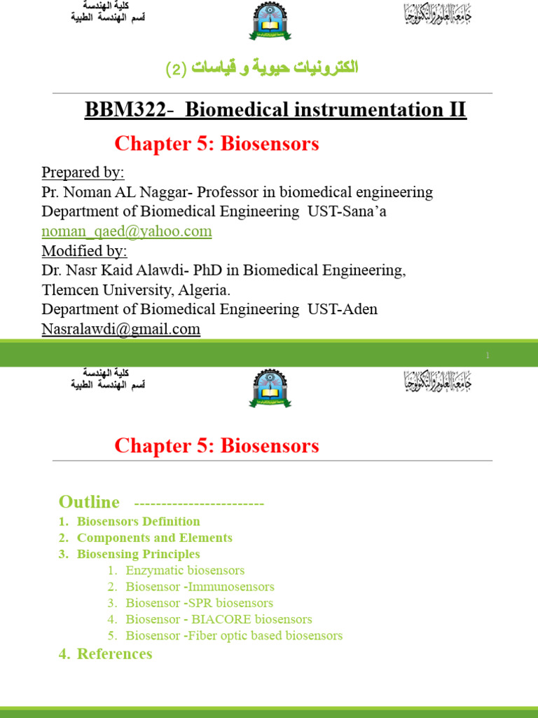Chapter 5 Biosensors | PDF | Biosensor | Surface Plasmon Resonance