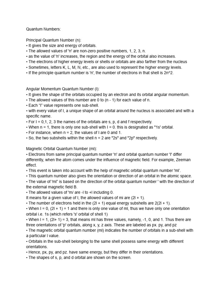 Notes Sci Quantum Physics | PDF | Atomic Orbital | Ionic Bonding