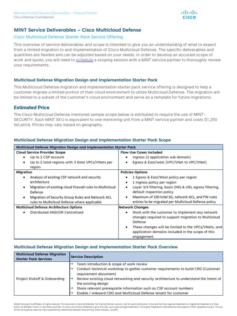 MINT Multicloud Defense Mentored Install Scope Guide | PDF | Cloud Computing | Firewall (Computing)