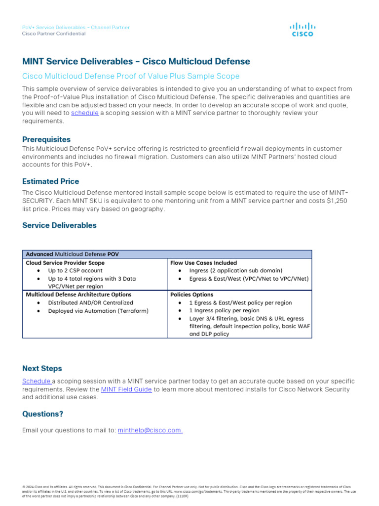 Cisco Multicloud Defense PoV+ Guide | PDF | Firewall (Computing) | Cloud Computing