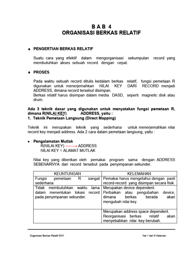 Teknik Organisasi Berkas Relatif | PDF