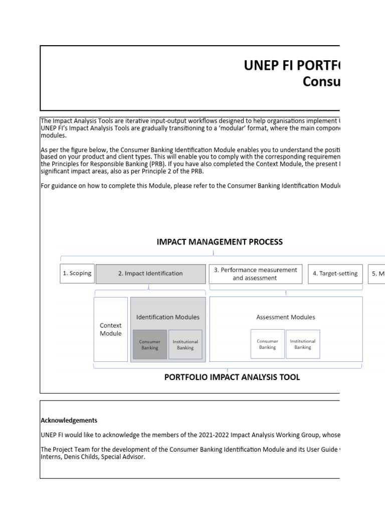 Consumer Banking (Identification) Module - UNEP FI | PDF | Transaction ...