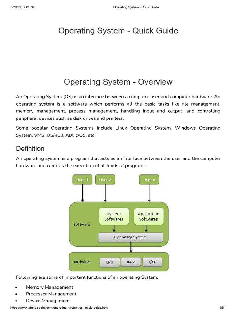 Operating System Quick Guide Pdf Operating System Scheduling Computing 2834