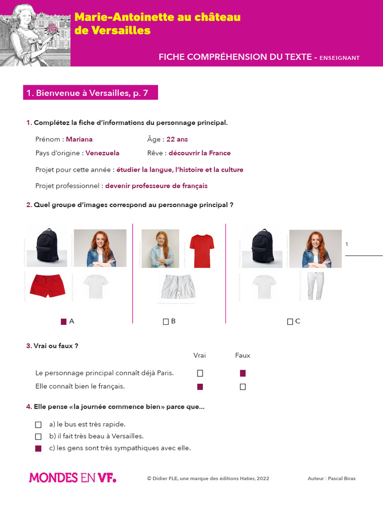 Marie Antoinette Comprehension Du Texte | PDF | Marie-Antoinette ...