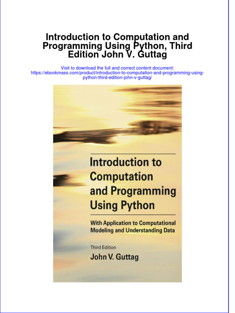 Introduction To Computation and Programming Using Python Third Edition ...