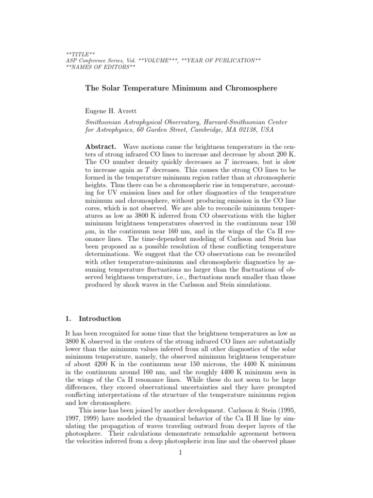 Tmin Pdf Sun Spectral Line