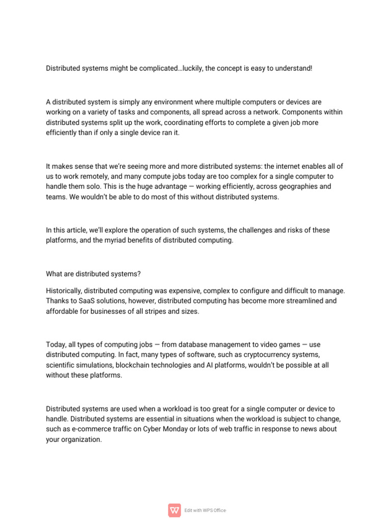 Distributed sys-WPS Office | PDF | Distributed Computing | Computing