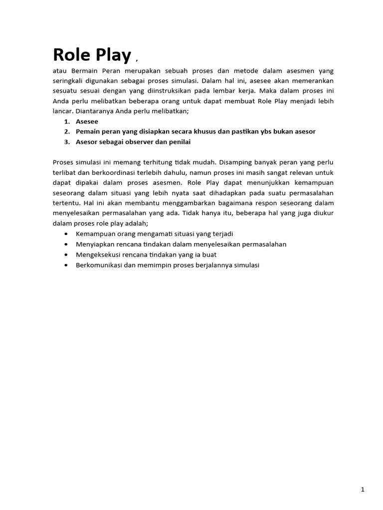 Role Play - Communication Skill | PDF | Karier & Perkembangan