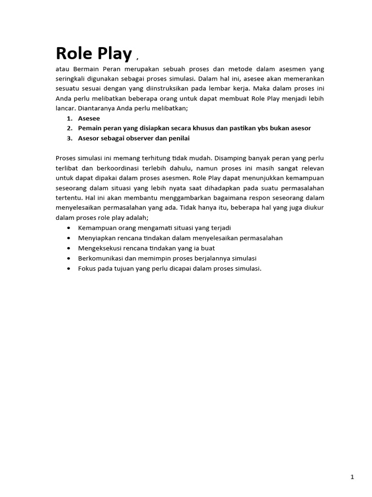 Role Play - Presentation Skill | PDF | Karier & Perkembangan | Bisnis