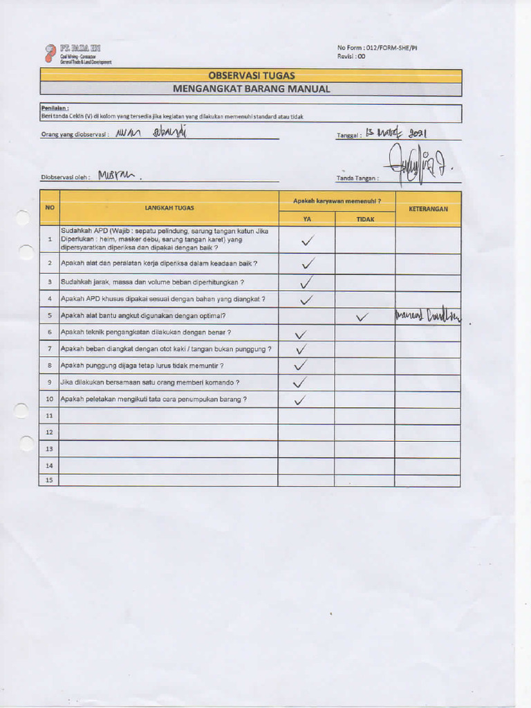 OTT (Tata Cara Mengangkat) | PDF