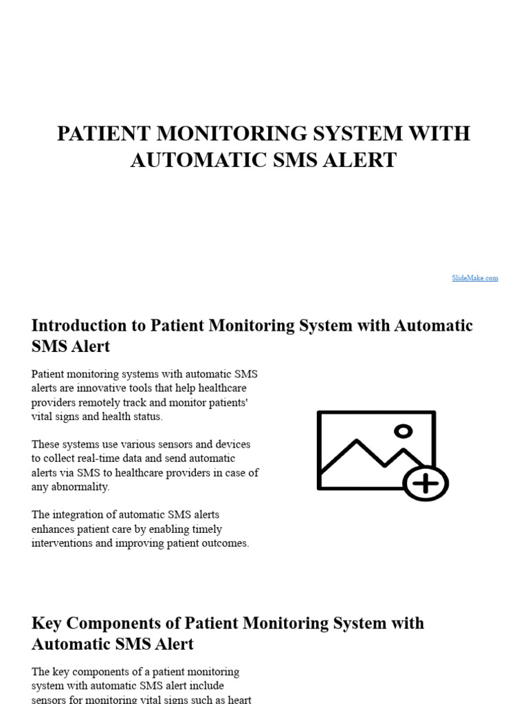 Automatic SMS Alerts in Patient Monitoring | PDF | Monitoring (Medicine ...