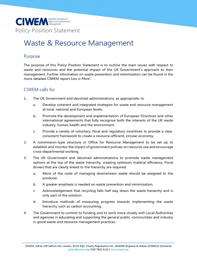 Waste and Resource Management | PDF | Waste | Recycling