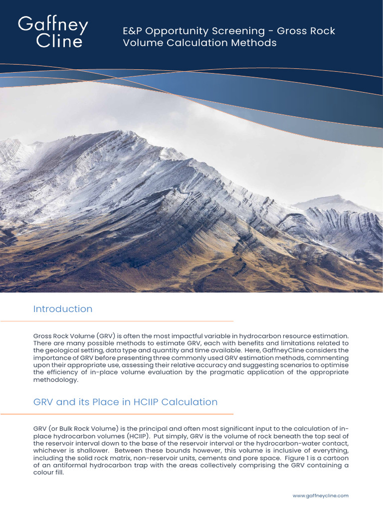 E&P Opportunity Screening - Gross Rock Volume Calculation Methods | PDF ...