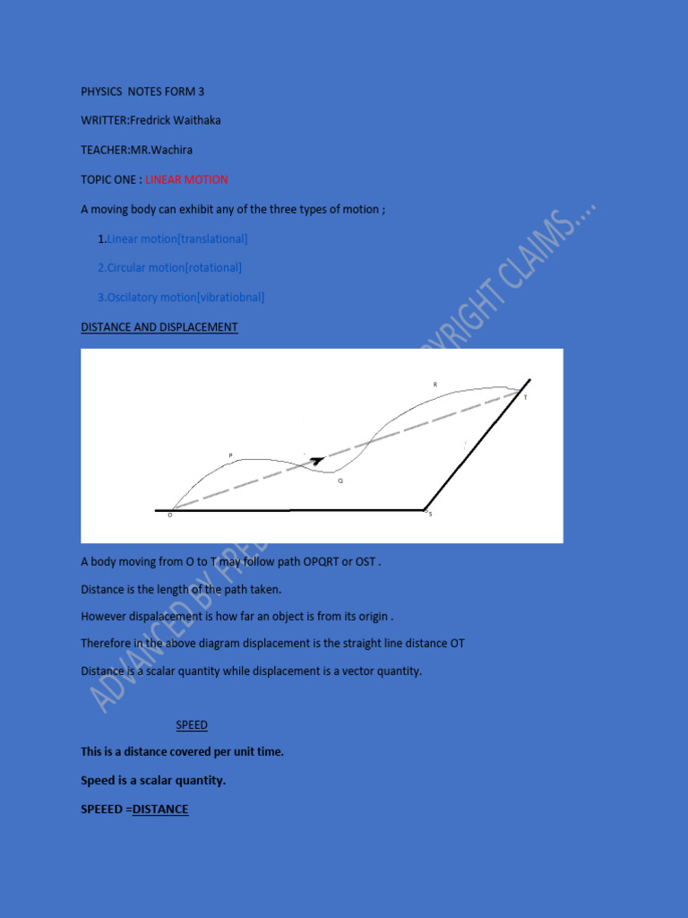 Physics Form 3m | PDF | Velocity | Acceleration