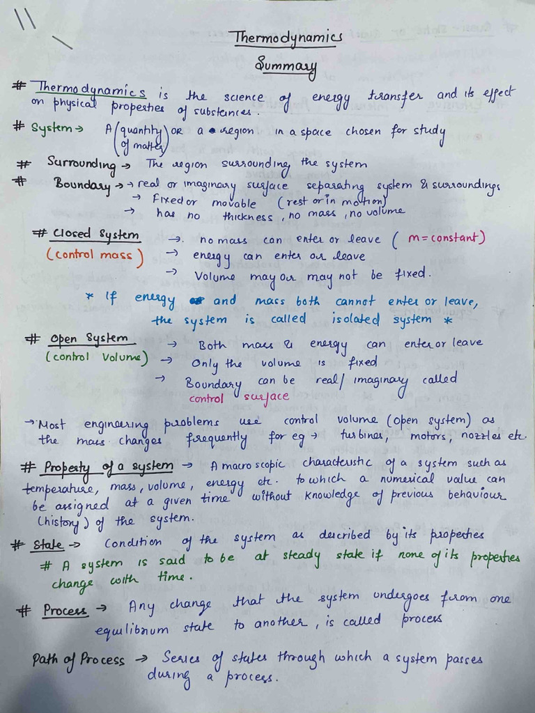 Thermodynamics Notes | PDF