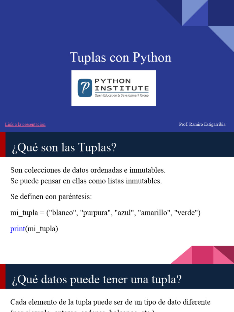 Tuplas Con Python | PDF | Python (lenguaje de programación) | Lógica matemática
