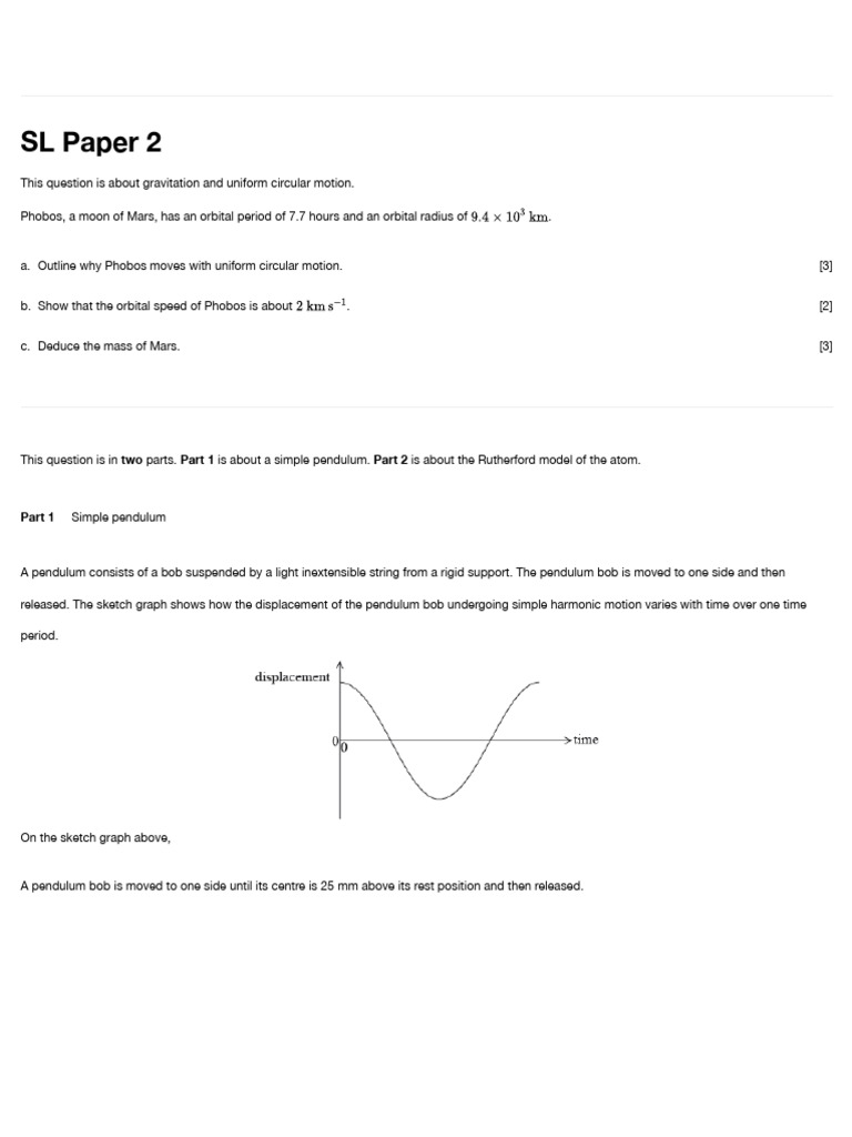Topic 6 SL-paper2 | PDF | Force | Electron