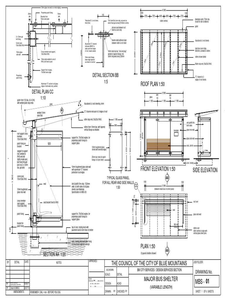 TechnicalDrawing_MAJOR-BUS-SHELTER | PDF | Wall | Materials