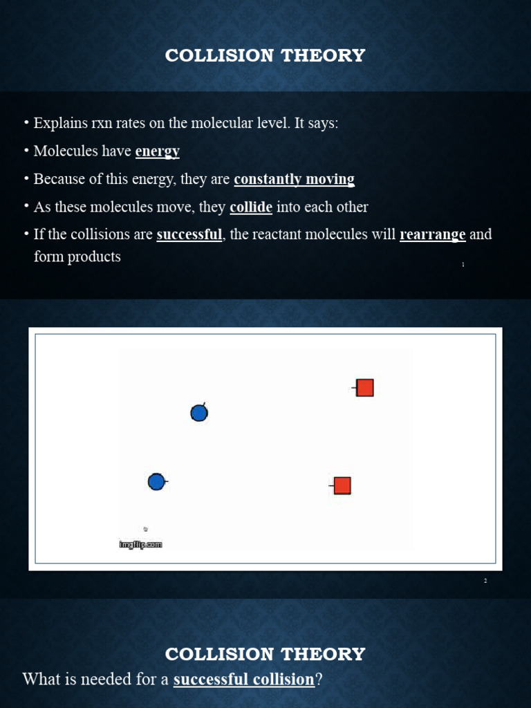 RXN Kinetics Part 2 Notes - Collision Theory 2 | PDF | Activation ...