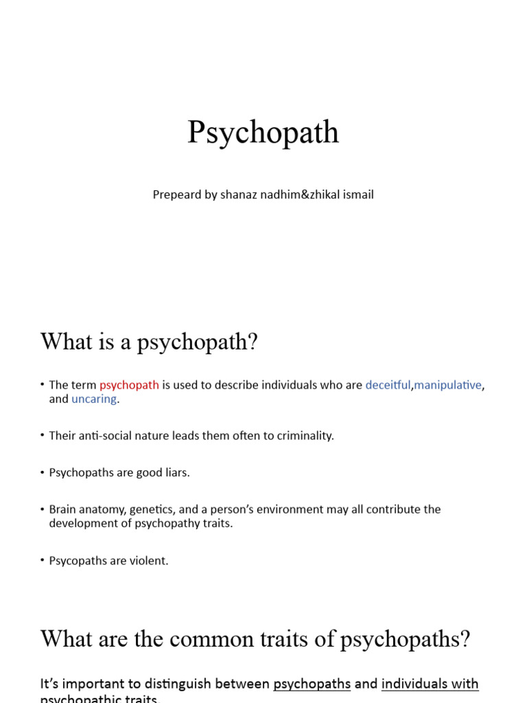 psychopath | PDF | Psychopathy | Antisocial Personality Disorder