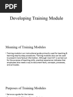 Training Program Module Format Guide | PDF | Education Theory | Learning
