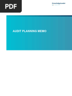 Audit Planning Memo Samples | PDF | Memorandum | Audit