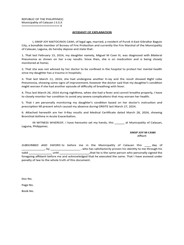 affidavit samples recognizance | PDF