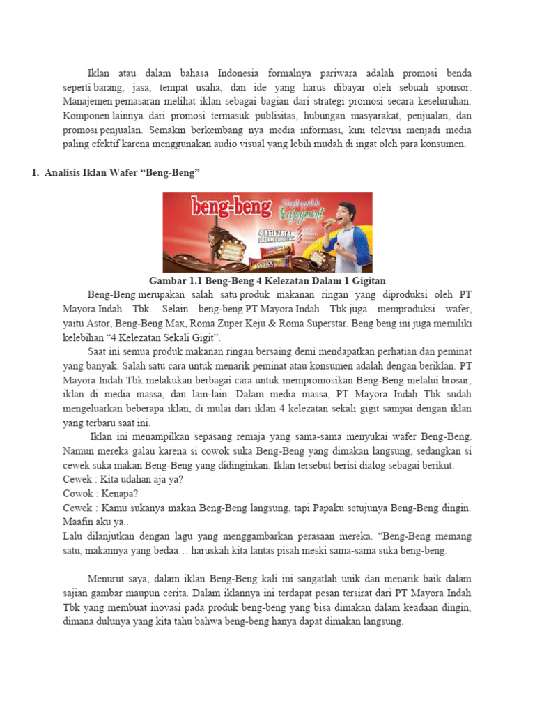 Analisis Iklan Beng Beng | PDF