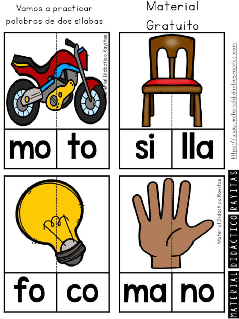 PALABRAS BISILÁBICAS 2 | PDF