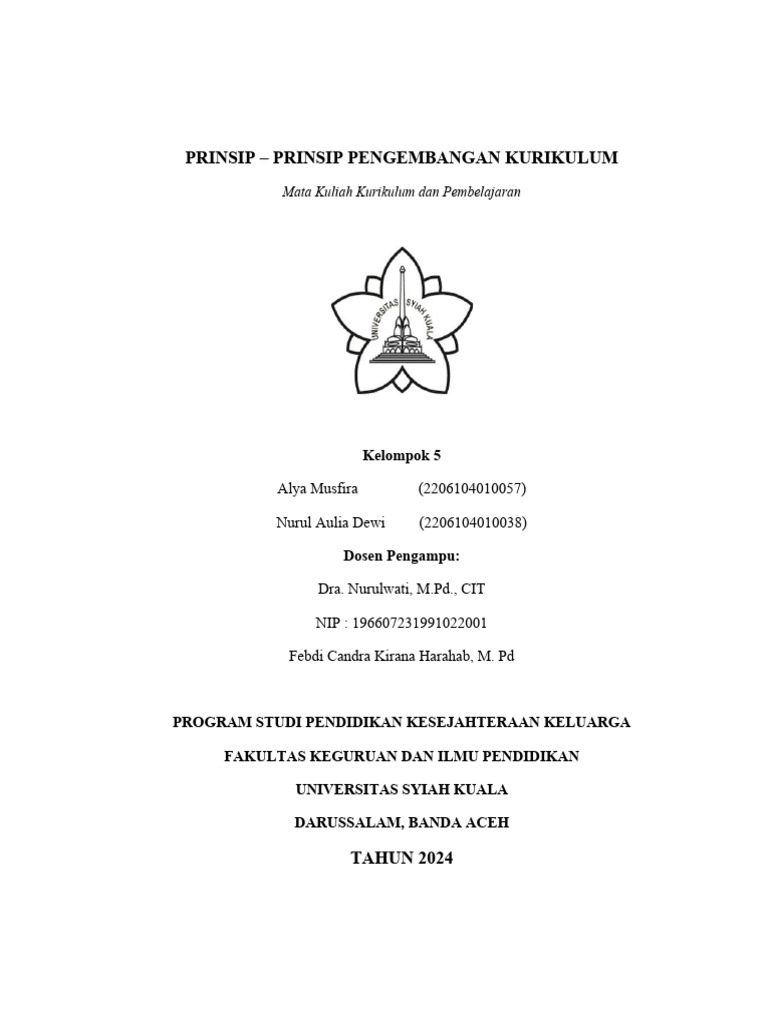 Prinsip Kurikulum Pembelajaran | PDF | Karier & Perkembangan ...